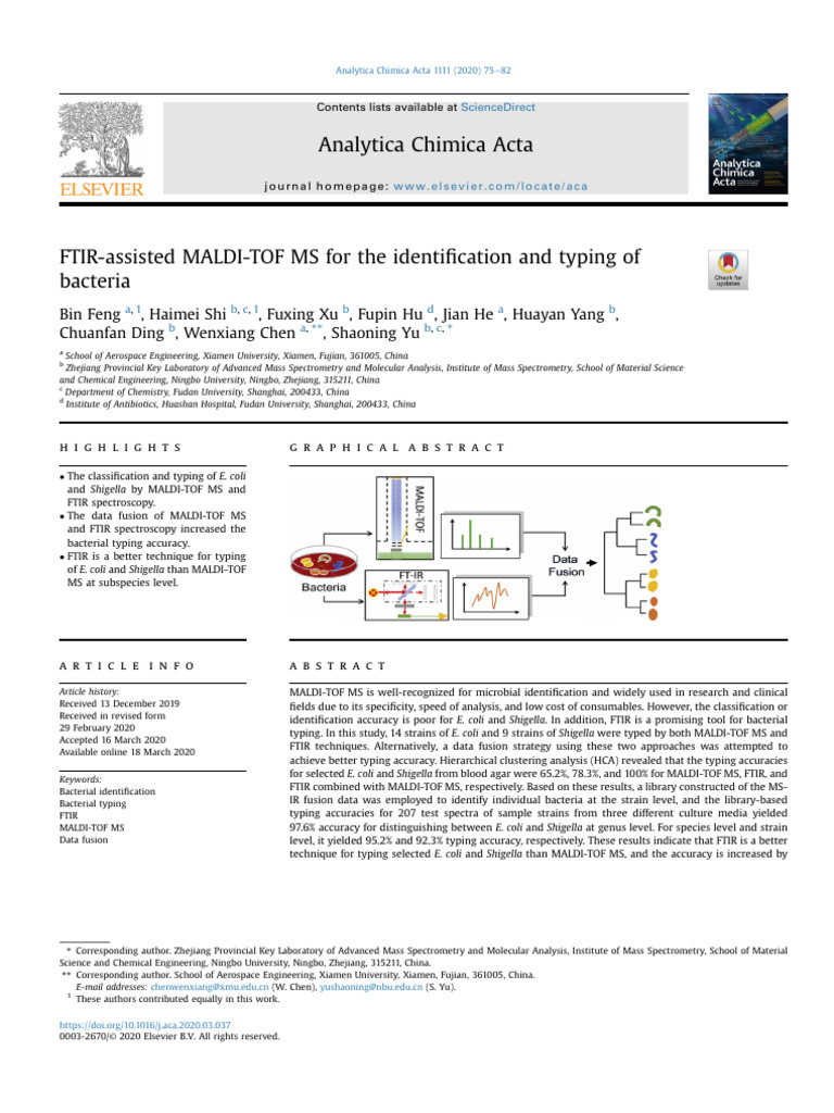 FTIR - Assisted MALDI - TOF MS For The Identification and Typing of ...