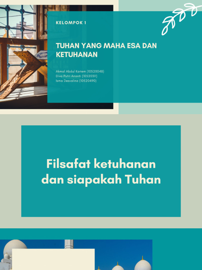 Kel. 1 - Tuhan Yang Maha Esa Dan Ketuhanan | PDF