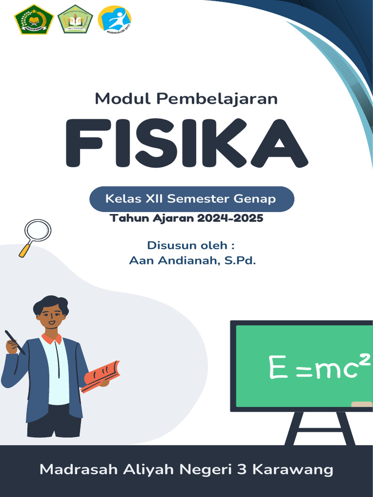 Modul Pembelajaran Fisika Sampul Buku Biru Ilustratif | PDF