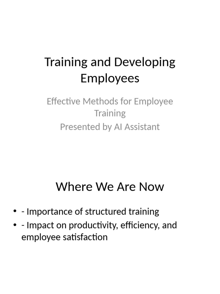 Effective Employee Training Methods | PDF