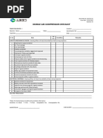 Check List - Air Compressor Inspection | PDF | Valve | Gases
