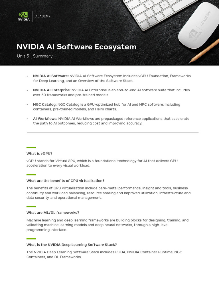 Unit 05 - AI Software Ecosystem - Summary | PDF