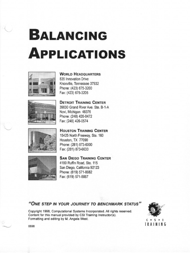 Balancing Applications CSI | PDF