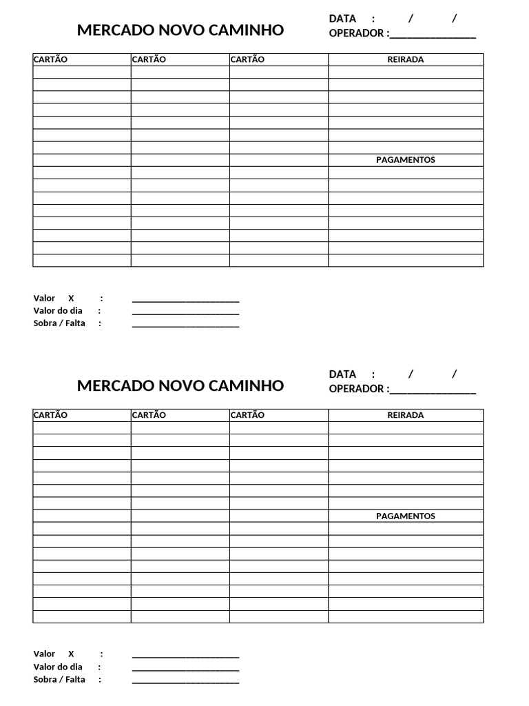 Folha de Caixa | PDF