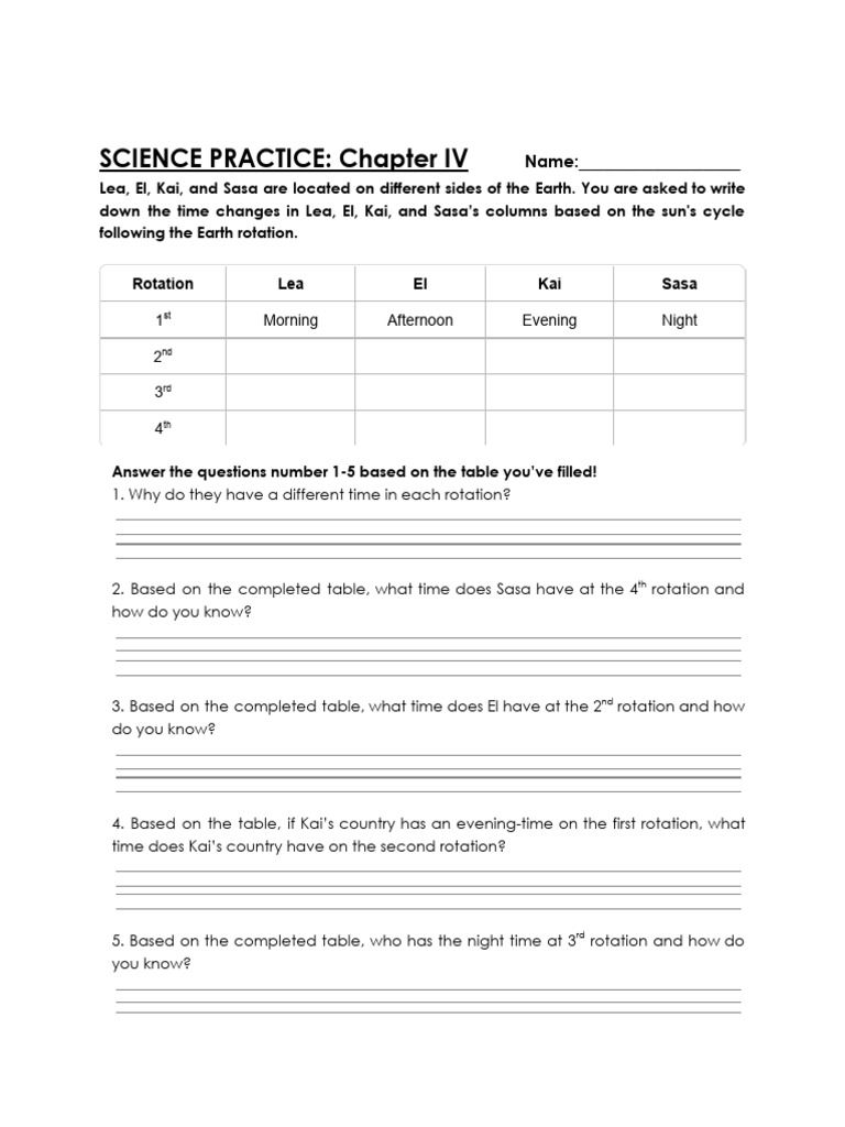 Science Practice: Chapter Iv - : Rotation Lea El Kai Sasa | PDF