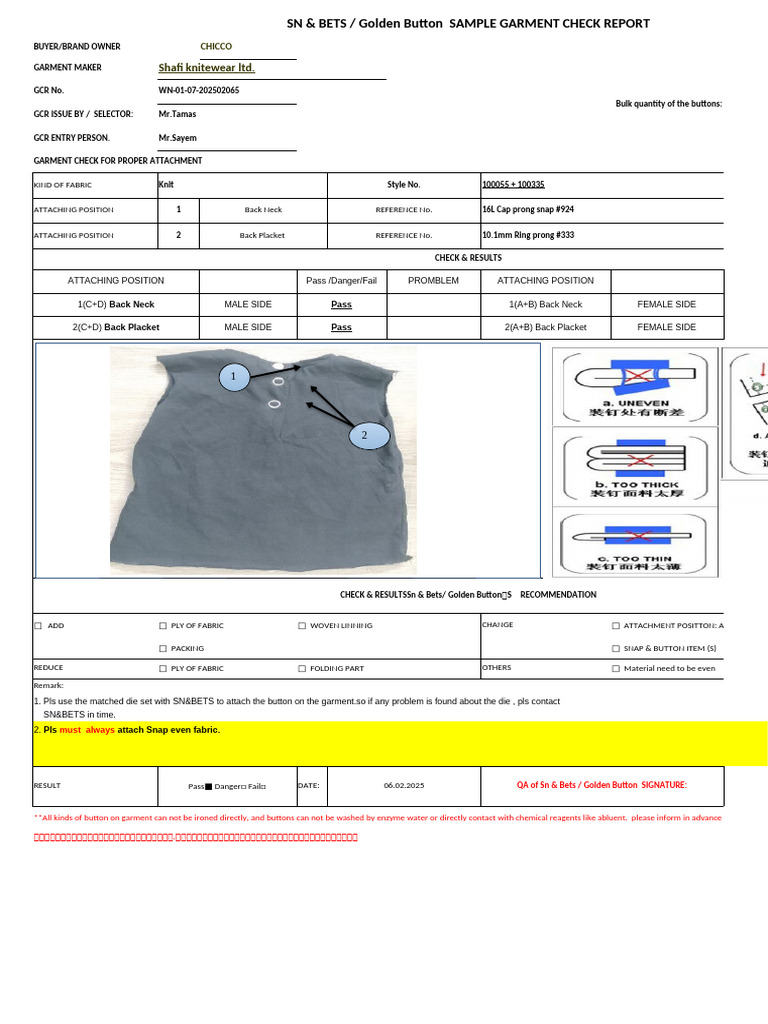 GCR + DATA SHEET Style-100055 + 100335 | PDF | Clothing | Textiles