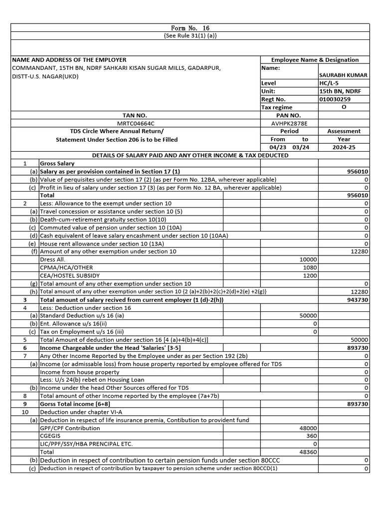 Standard Deduction and Tax Details 2024 | PDF | Tax Deduction | Taxes