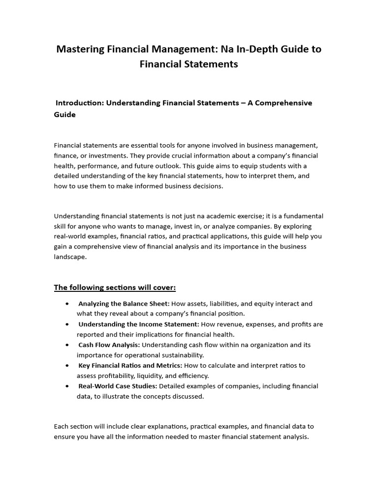 Financial Statement Analysis Guide | PDF | Balance Sheet | Equity (Finance)