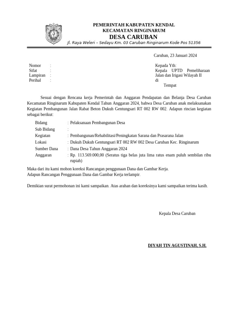 FORM - PERMOHONAN KOREKSI UPTD | PDF