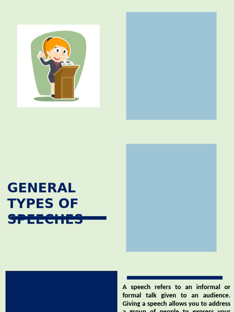 Types of Speeches Explained | PDF | Public Speaking | Human Communication