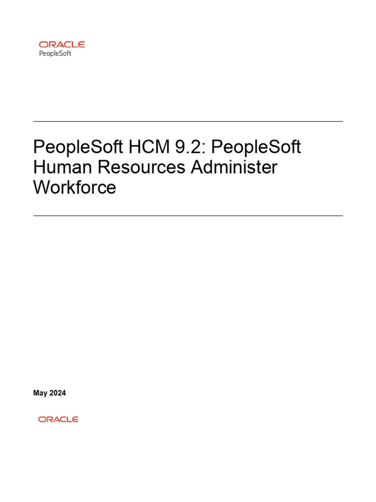 PeopleSoft HCM 9.2 Overview | PDF | Software | Oracle Corporation