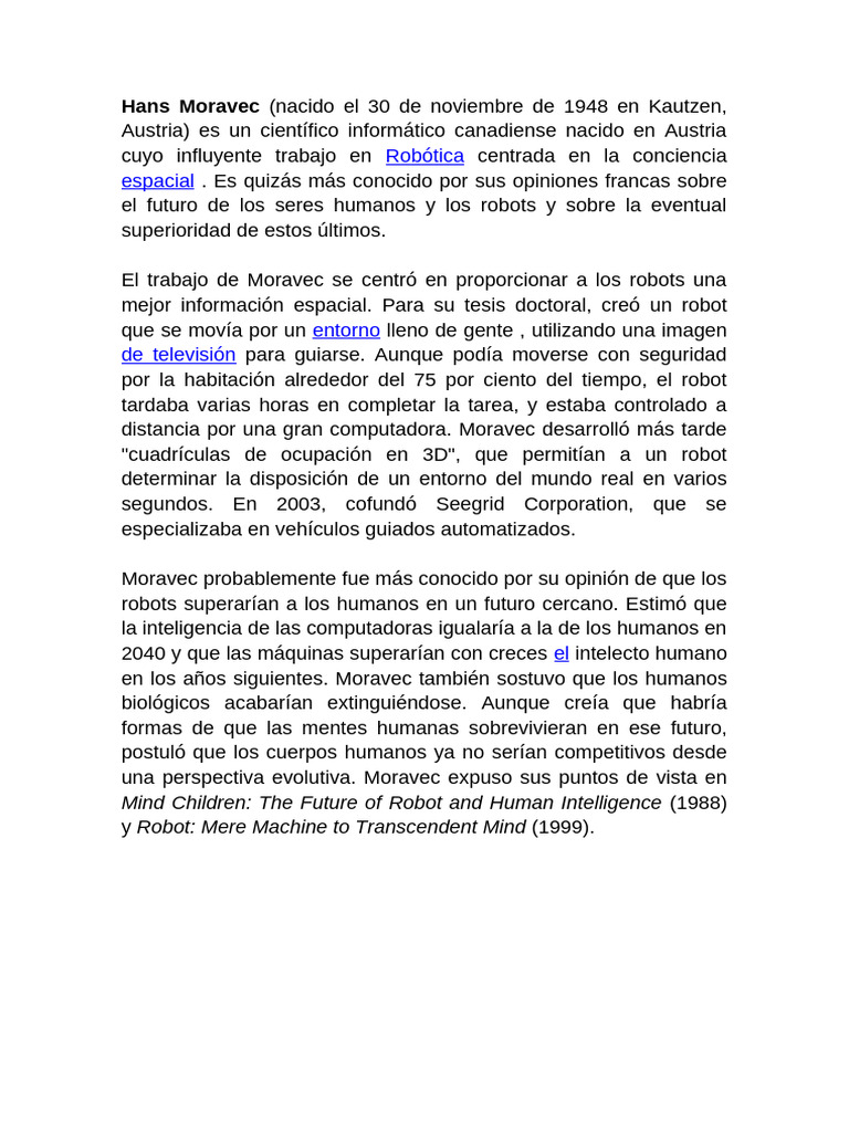 Hans Moravec | PDF