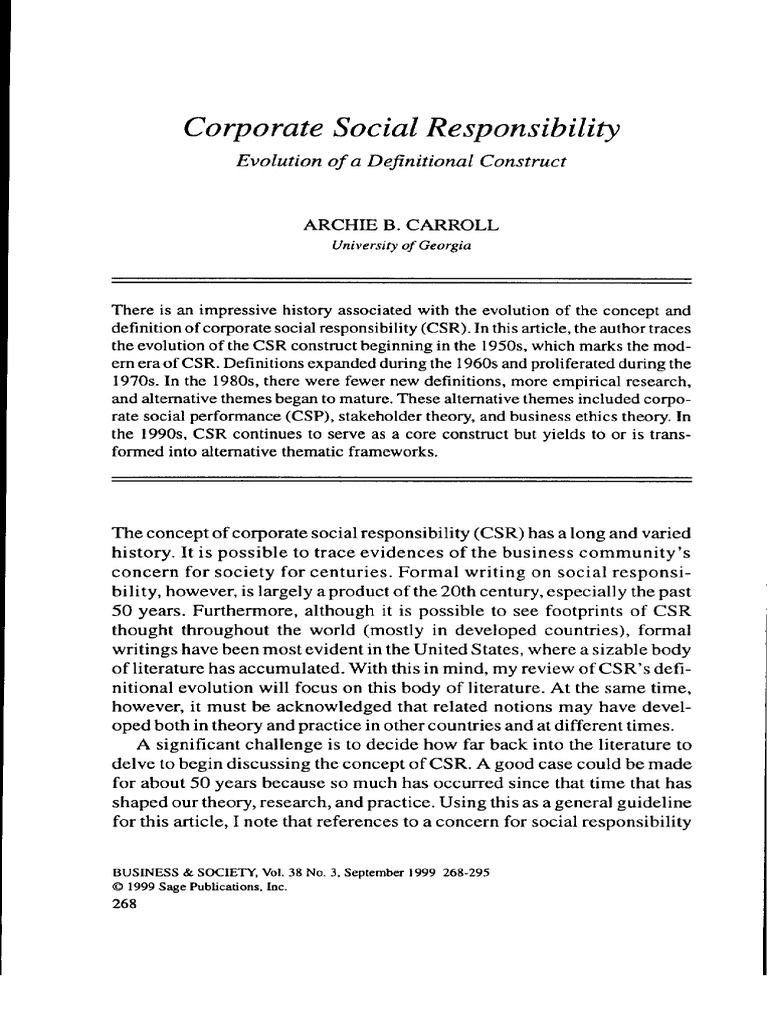 Archie B. Carroll Corporate_social_responsibilit - Copy | PDF ...