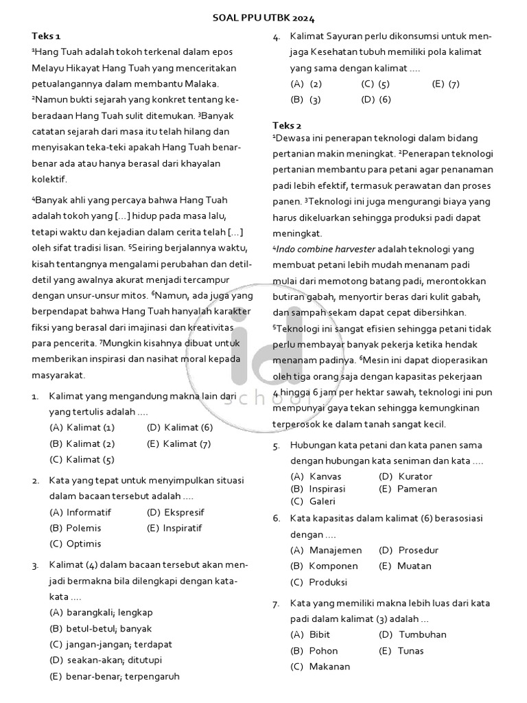 Soal PPU UTBK 2024 | PDF