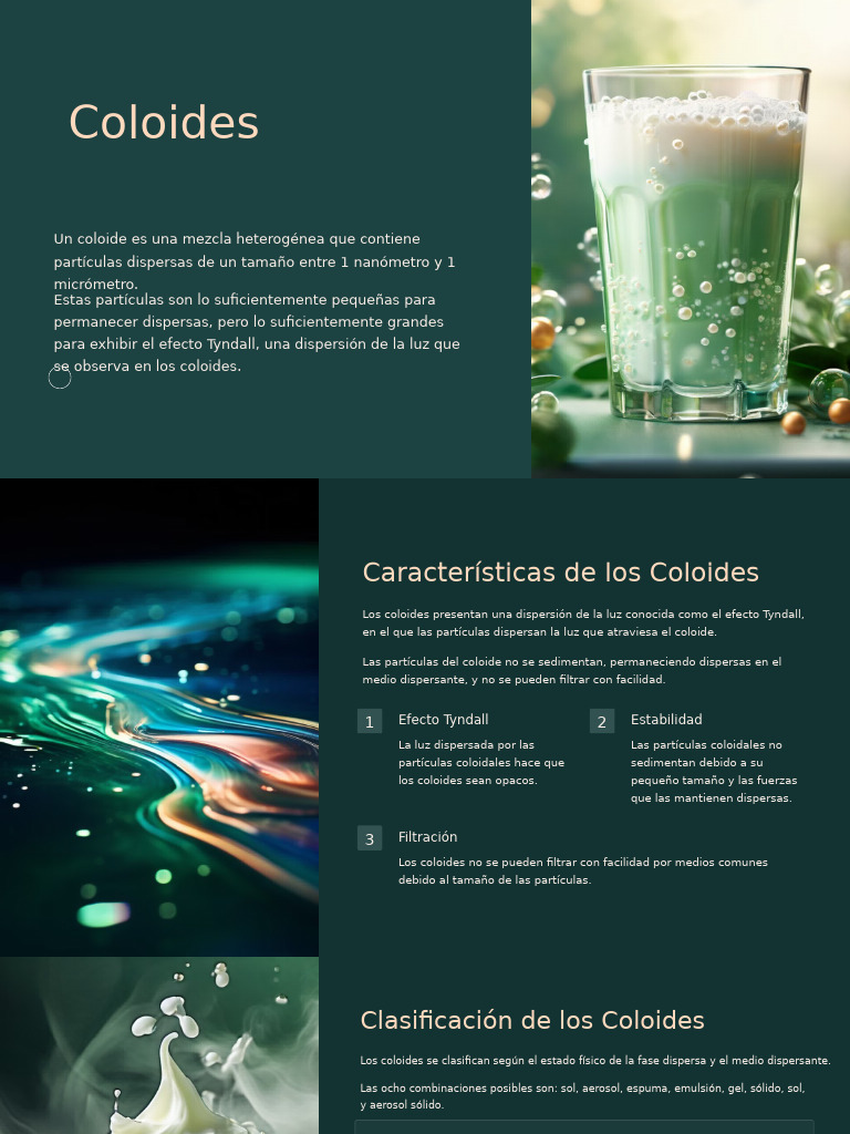 Características y Aplicaciones de Coloides | PDF | Coloide | Emulsión