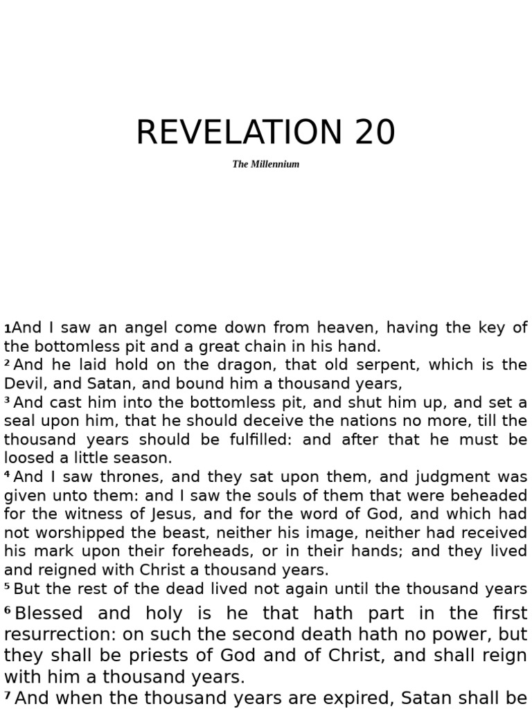 Revelation Chapter 20 | PDF | Satan | Jesus In Islam