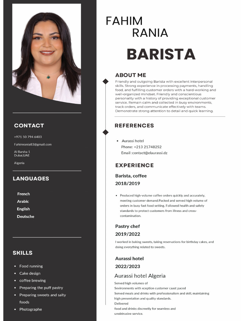 Cv Barista | PDF