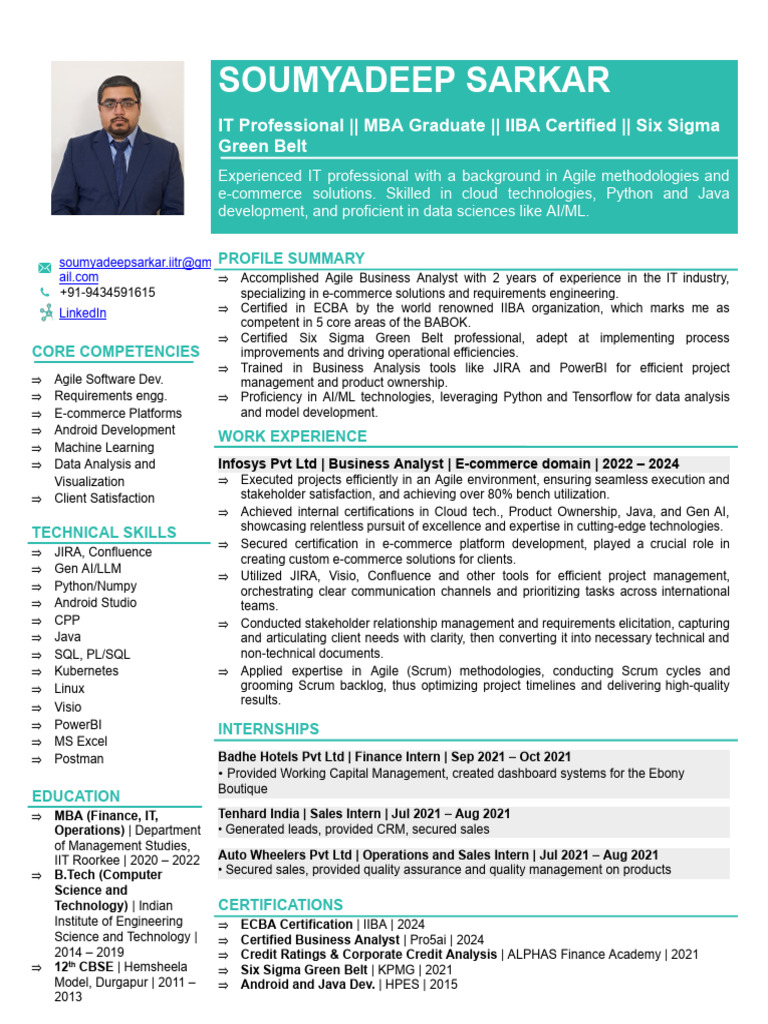 SOUMYADEEP SARKAR - Resume | PDF | Data | Information Technology Management