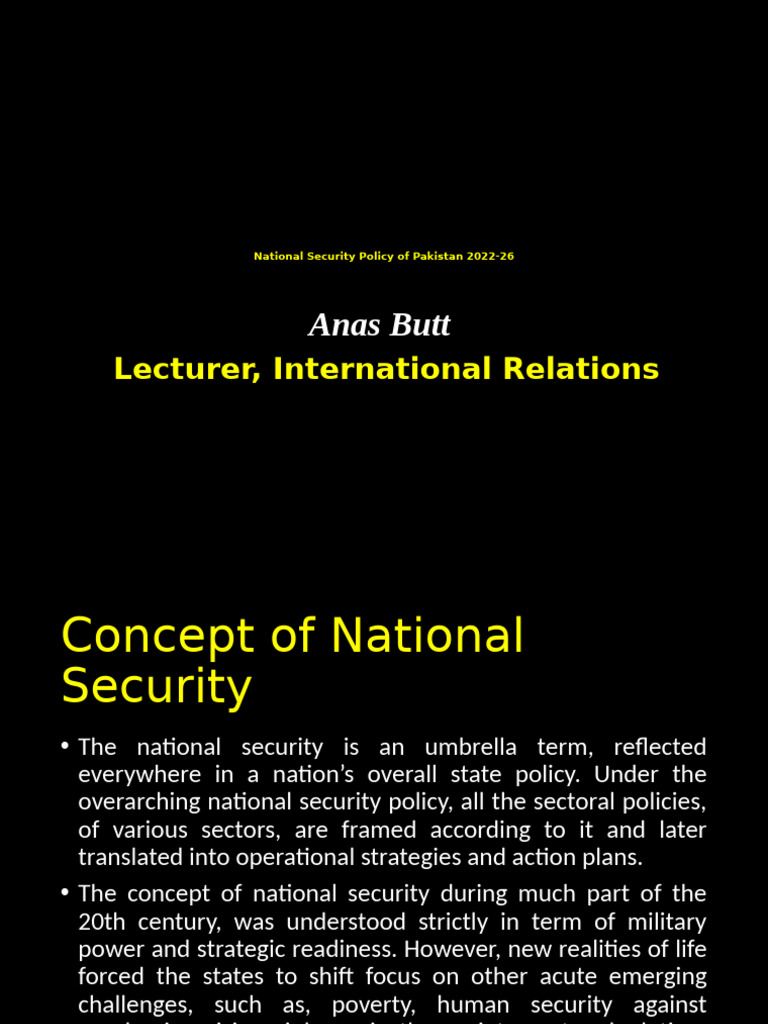 Pakistan's National Security Policy 2022-26 | PDF | National Security ...