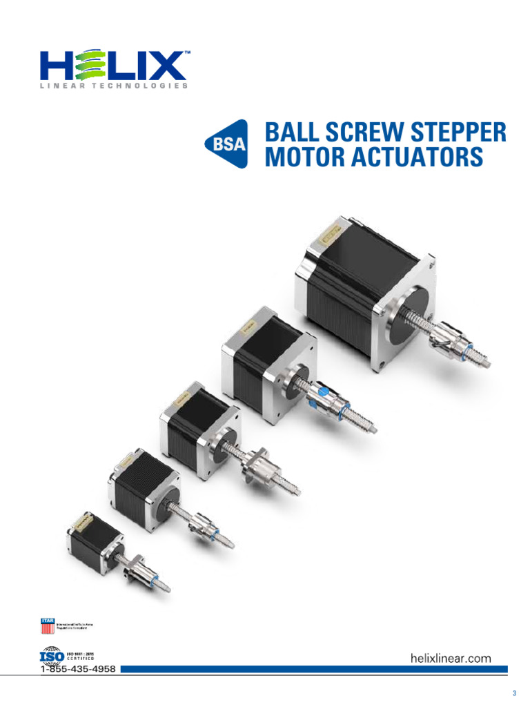 Ball Screw Stepper Actuators Helix Linear | PDF | Actuator | Screw
