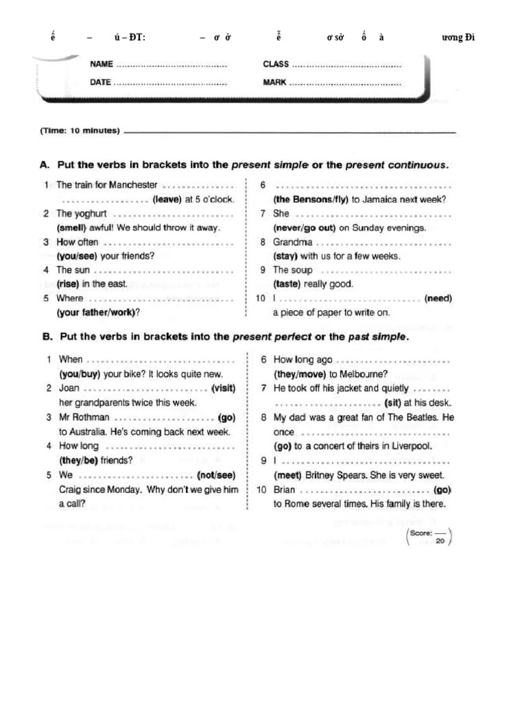 Placement Test | PDF