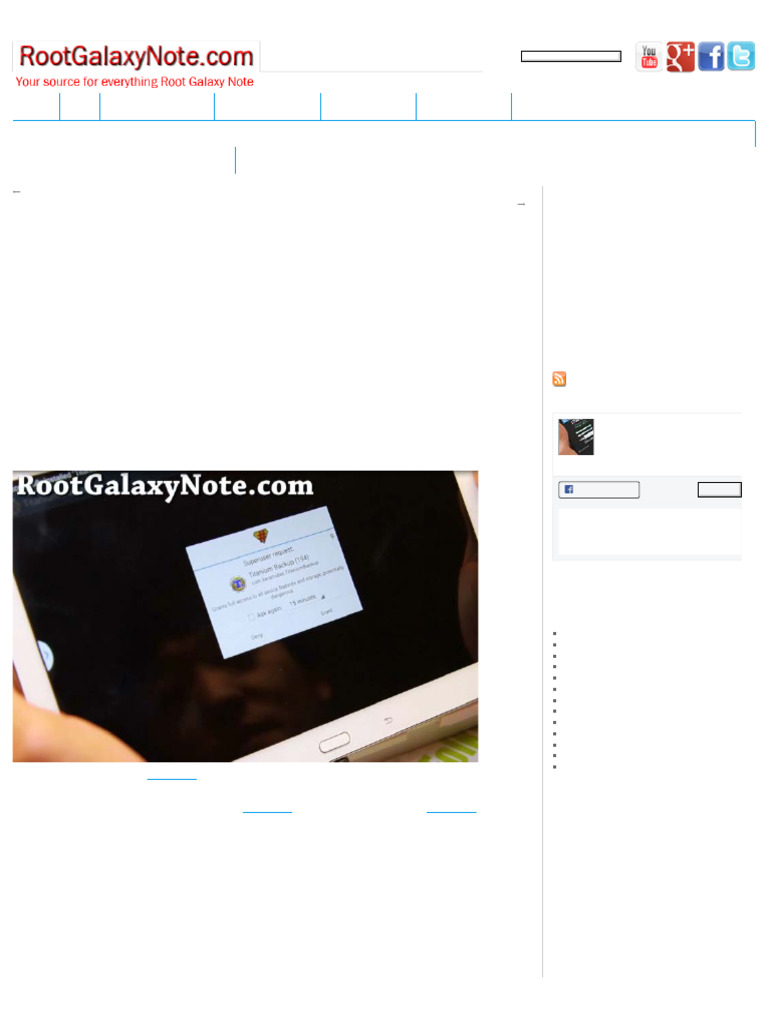 How to Root Galaxy Note 101 2014 Edition! Root Galaxy Note | PDF ...