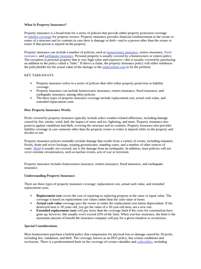 Understanding Property Insurance Basics | PDF | Professional Liability ...