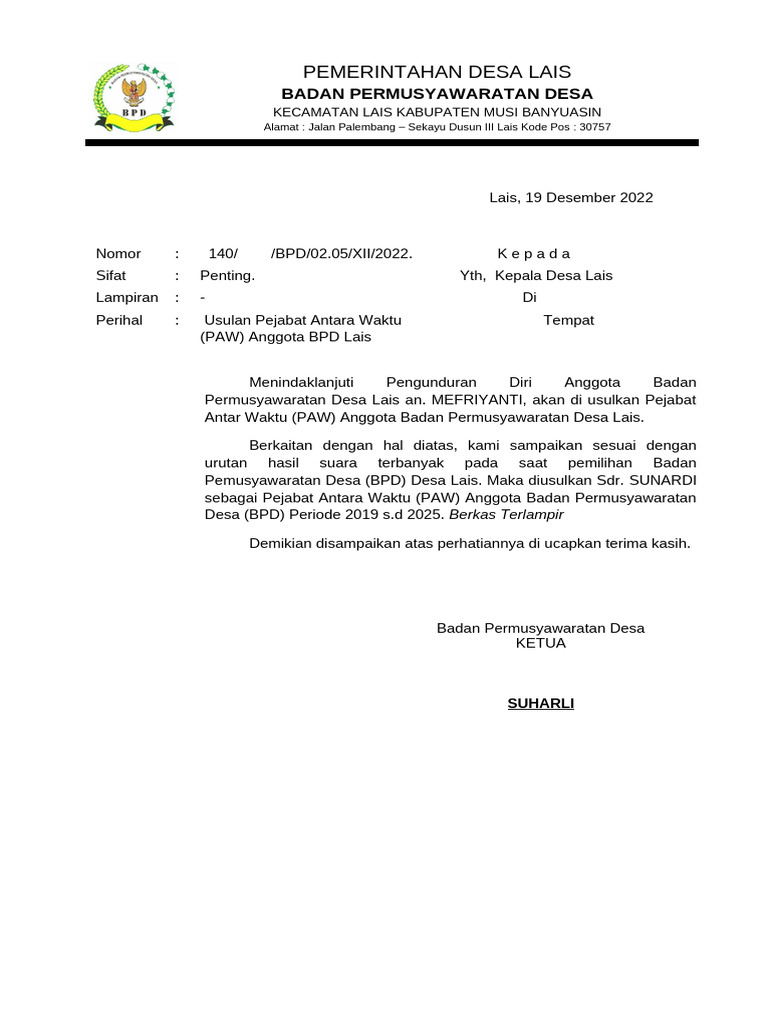 Usulan Paw Bpd-Kades | PDF