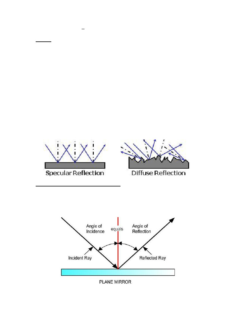 01.Light-Reflection & Refraction | PDF | Mirror | Refractive Index