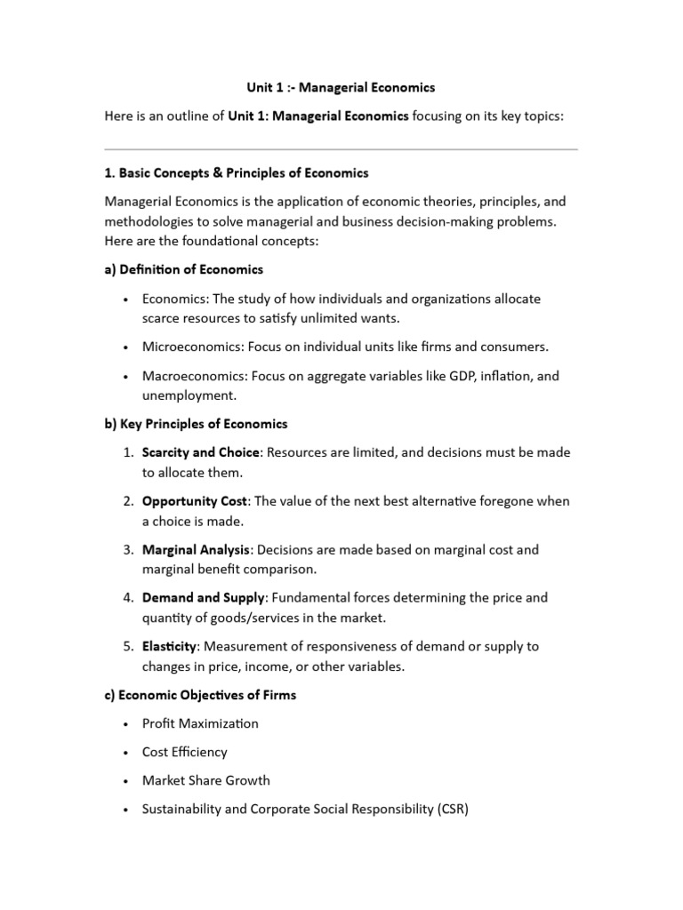 Managerial Economics Notes (MBA 1 Semester) | PDF | Economics | Demand