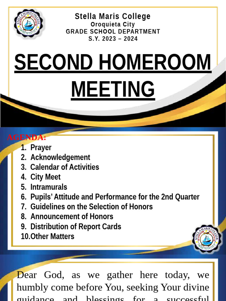 2nd Homeroom Meeting | PDF | Christian Worship And Liturgy
