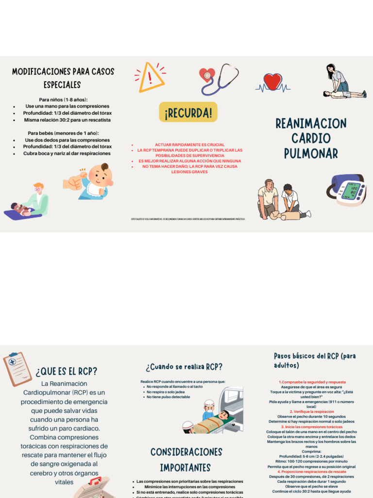 Folleto Tríptico Actividades para Niños Infantil Amarillo y Azul.pdf | PDF | Reanimación ...