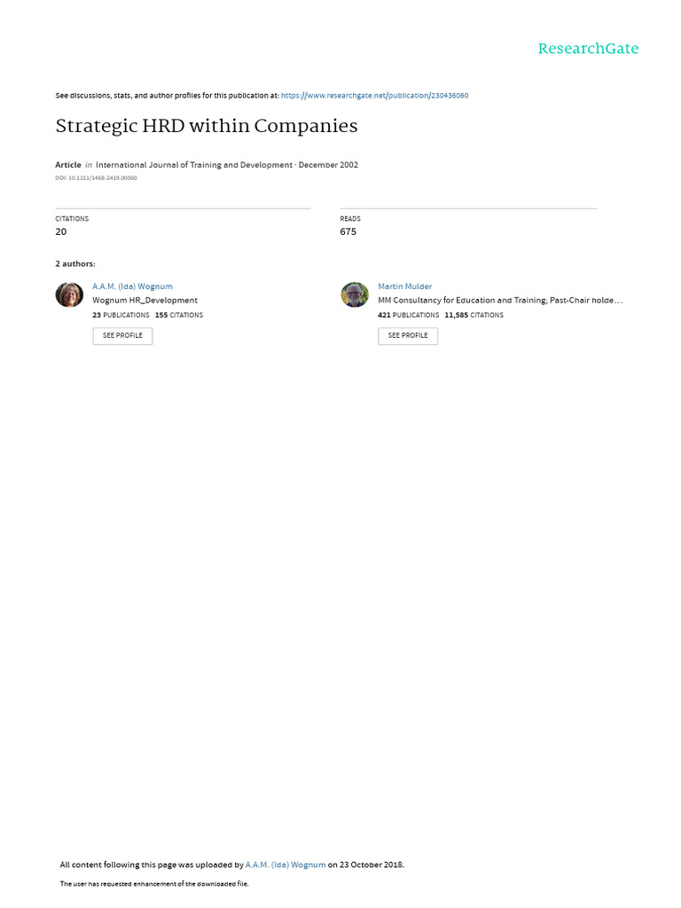 Strategic HRD Practices in Companies | PDF | Automation | Employment