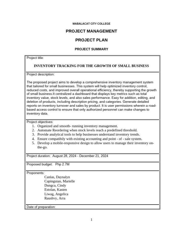 Inventory Tracking System Project Group 3 Pdf Inventory Human 3984