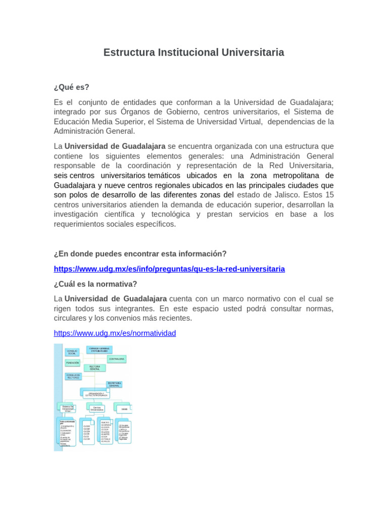 Estructura Institucional Universitaria | PDF