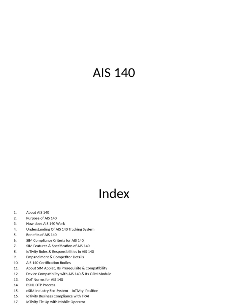 AIS 140: Vehicle Tracking Standards Explained | PDF | Computer Network ...