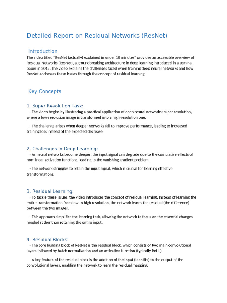 Understanding Residual Networks (ResNet) | PDF | Deep Learning ...