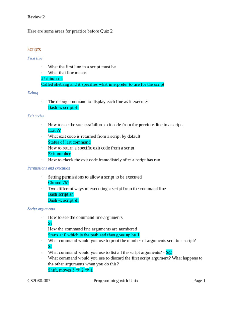 Unix review | PDF | Command Line Interface | Control Flow