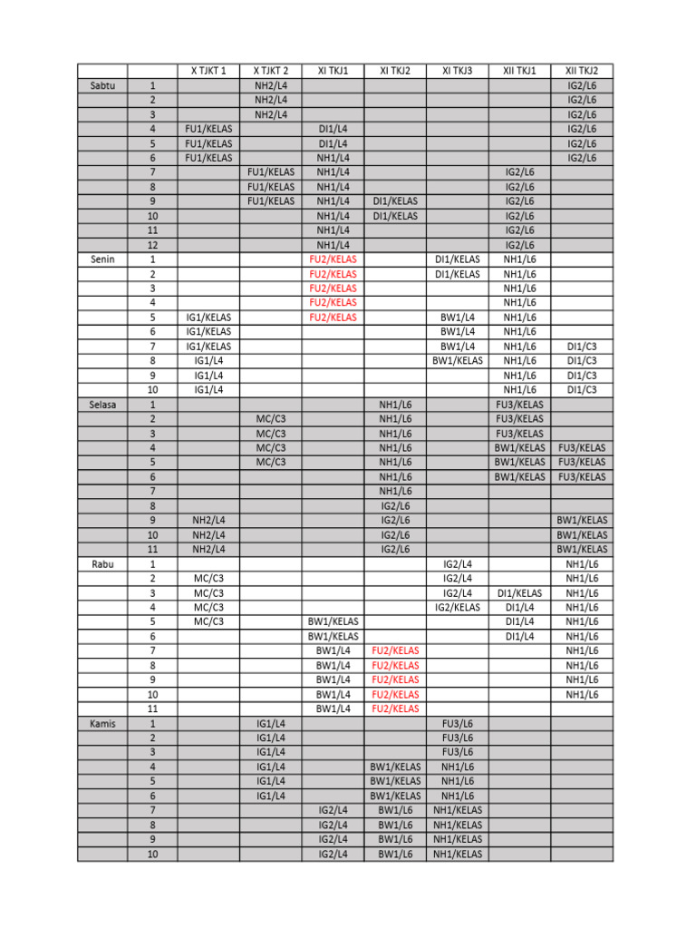 Jadwal Lab c3-l4-l6 Genap 2024 | PDF