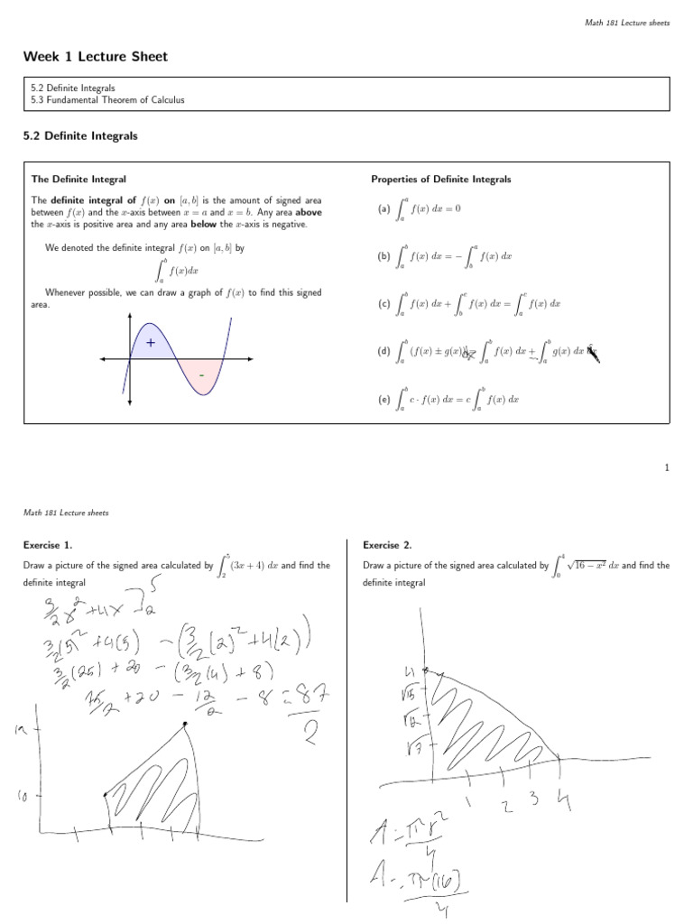 Definite Integrals & Calculus Basics | PDF | Integral | Analysis