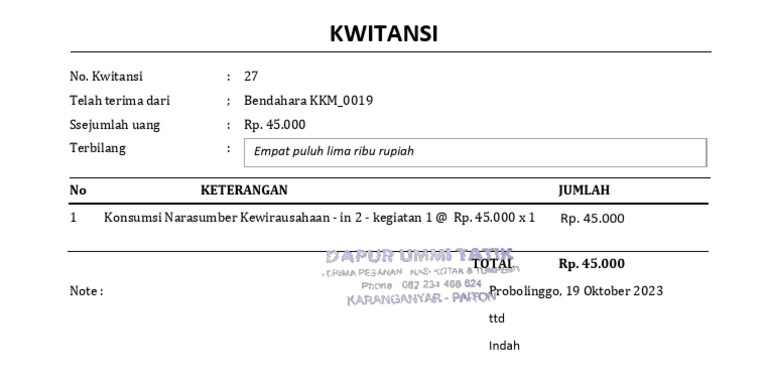 Kwitansi 27 | PDF