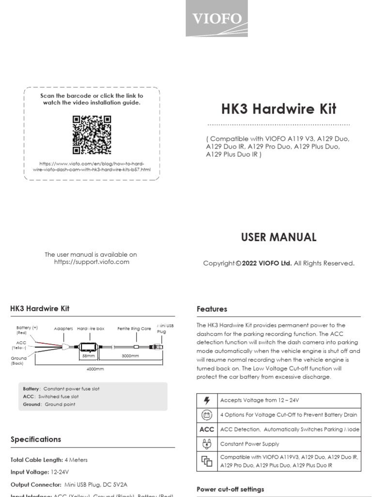 HK3 Hardwire Kit English Manual | PDF | Power Supply | Electrical Components