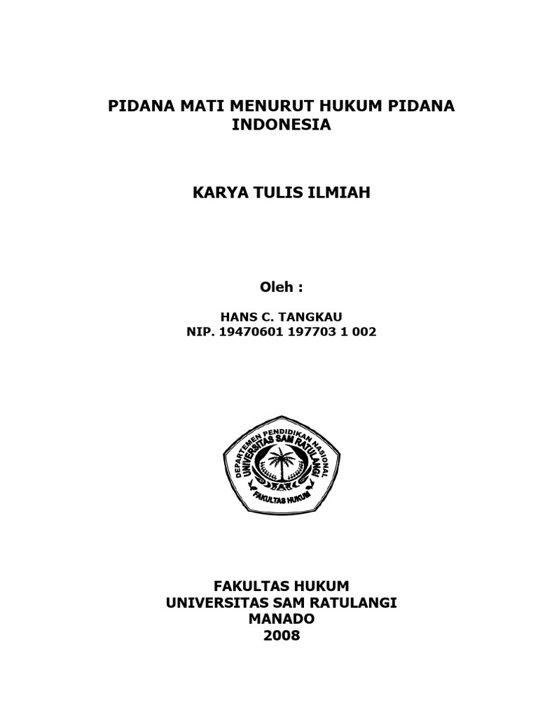 Pidana Mati dalam Hukum Indonesia | PDF