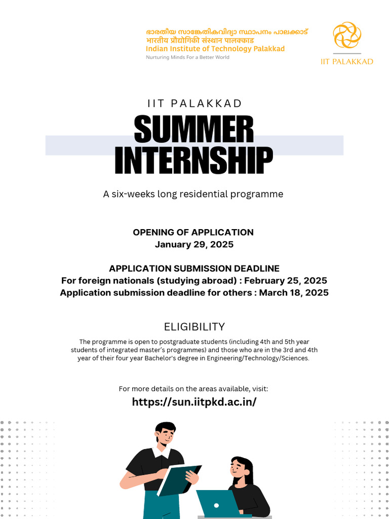 IIT Palakkad Summer Internship 2025 | PDF