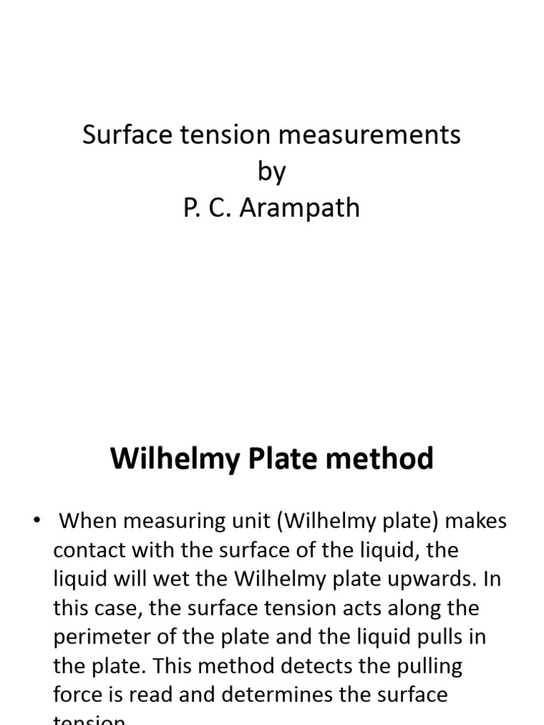Surface Tension Measurements | PDF