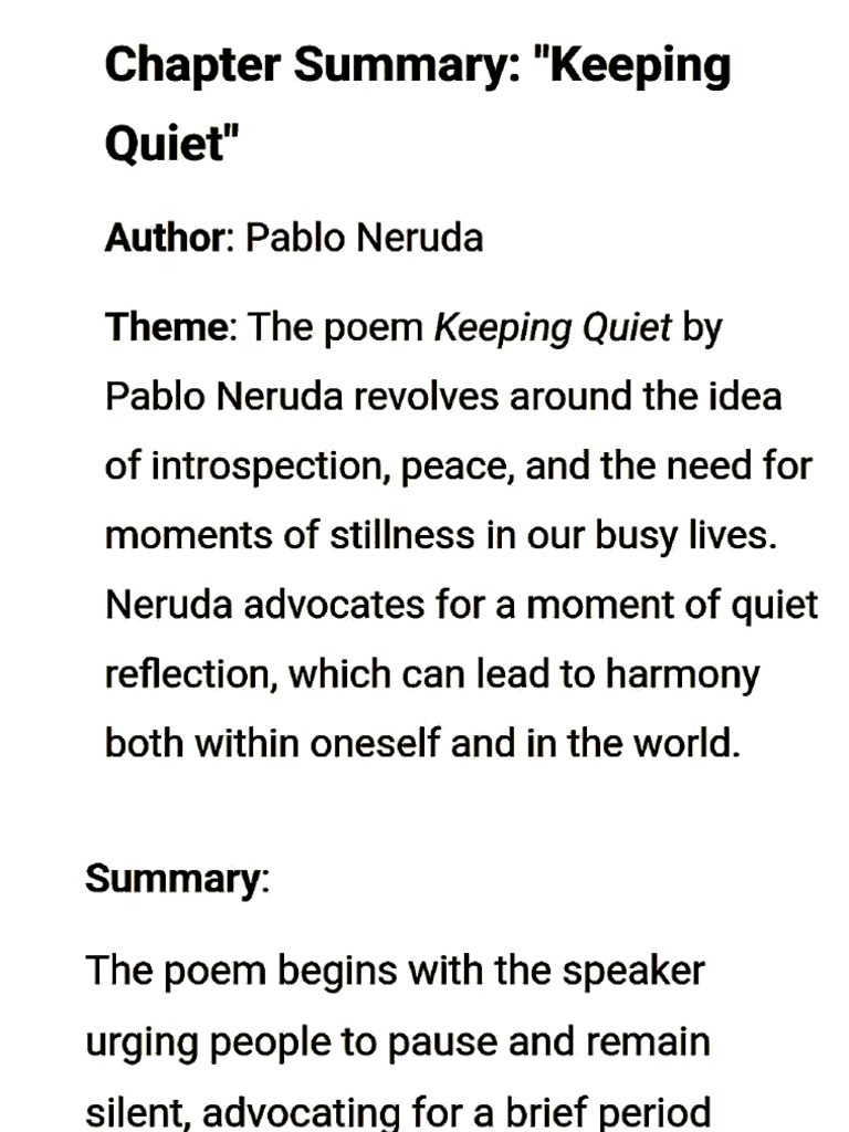 Keeping Quiet.-Invert | PDF
