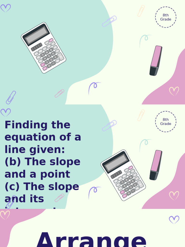 8th Grade Line Equation Activities | PDF | Slope | Equations