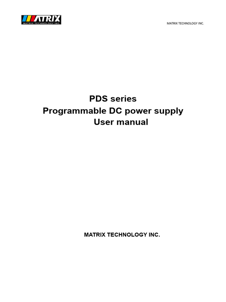 Matrix DC Power Supply PDS Series User Manual（Single-Channel） | PDF ...