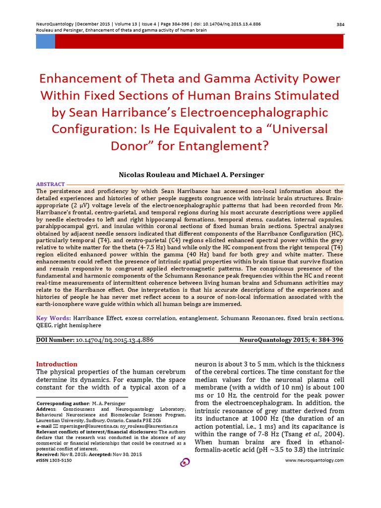 Enhancement of Theta and Gamma Activity Power Within Fixed Sections of ...
