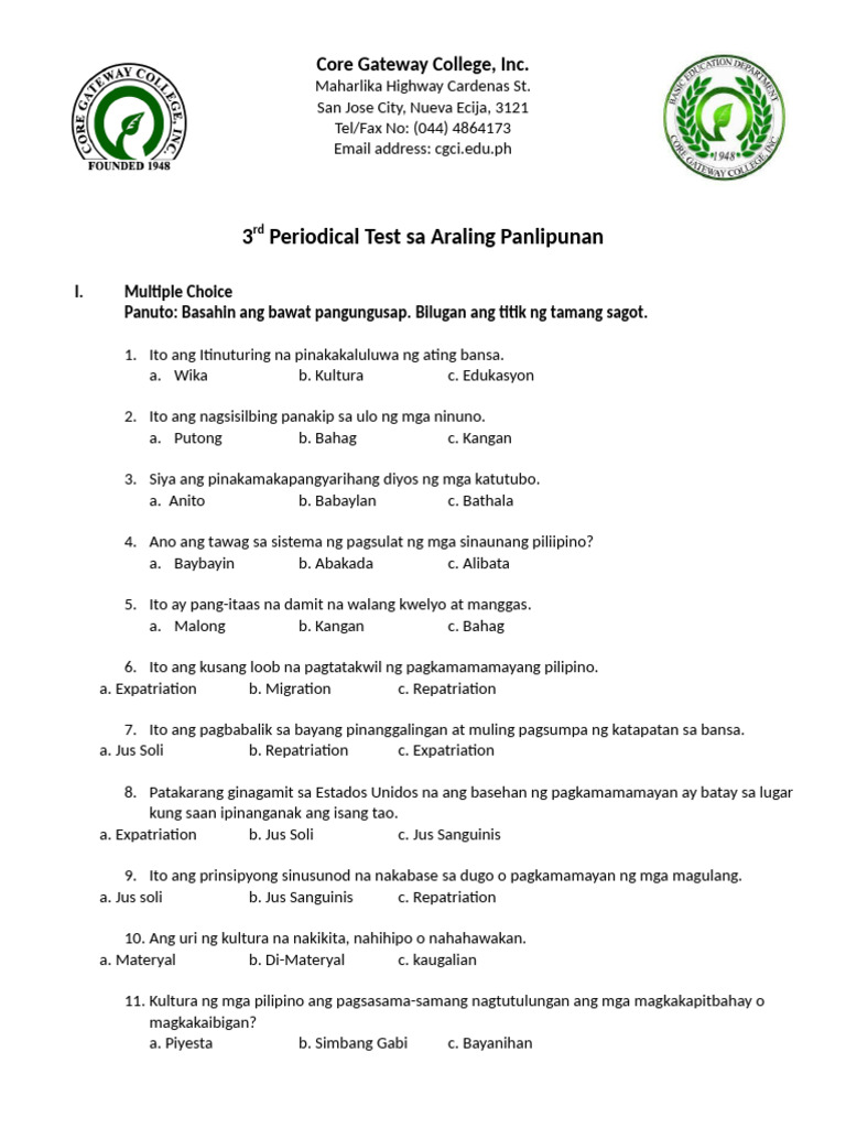 Ap 4 Examination | PDF